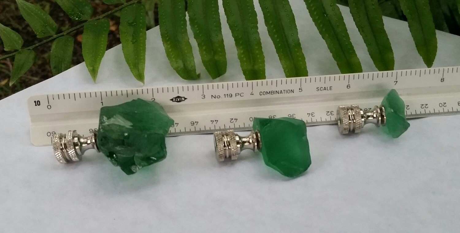 Sea Glass Lamp Finial Green | Etsy