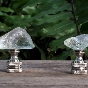 Lamp Finial, Clear Sea Glass Rock - Etsy