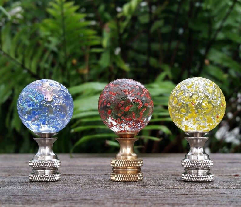 Lamp Finial, Red Yellow or Blue - Etsy