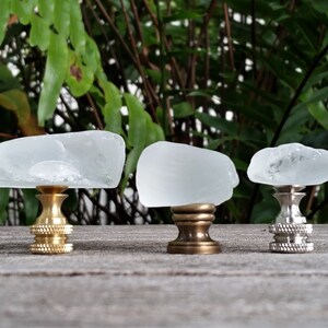 Frosted Lamp Finial, White Sea Glass - Etsy
