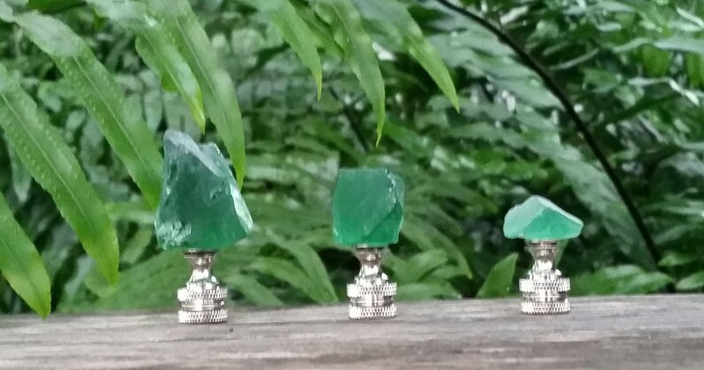 Sea Glass Lamp Finial Green | Etsy