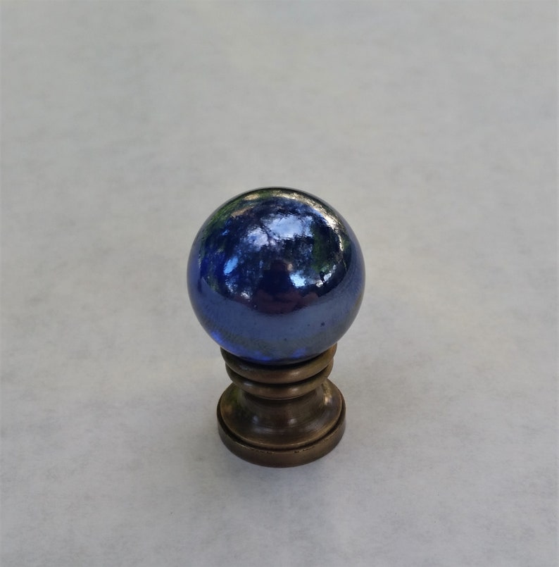 Iridescent Cobalt Blue Lamp Finial - Etsy