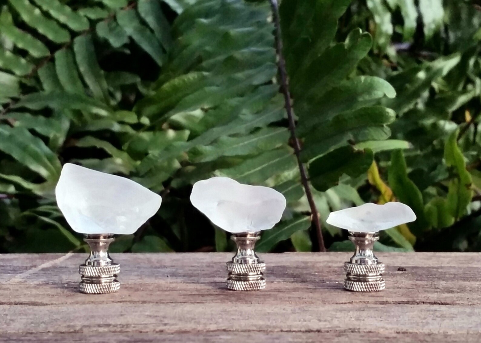 Frosted Lamp Finial, White Sea Glass - Etsy