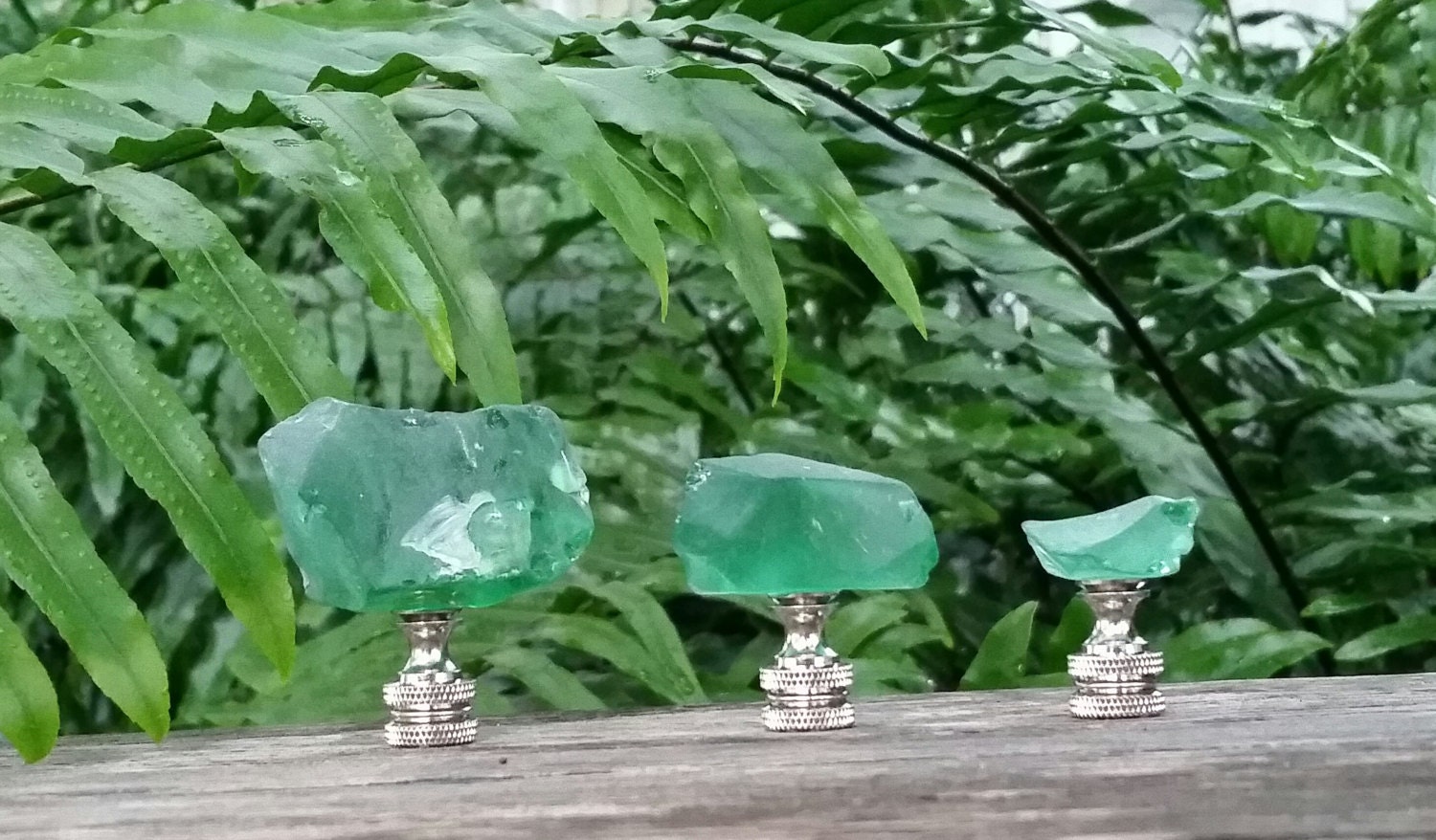 Sea Glass Lamp Finial Green | Etsy