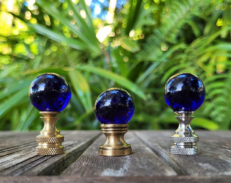 Small Cobalt Blue Lamp Finial - Etsy