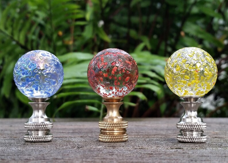 Lamp Finial, Red Yellow or Blue - Etsy