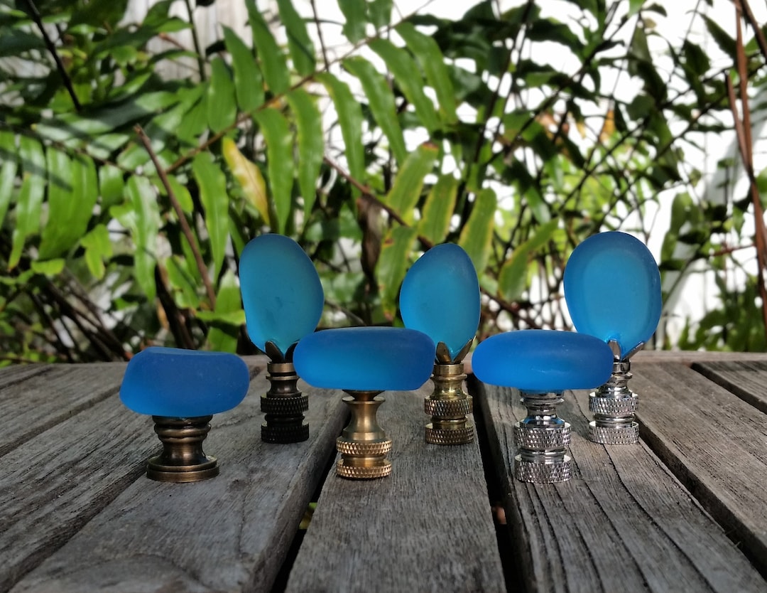 Turquoise Lamp Finial, Oval Glass Rock - Etsy