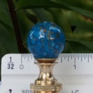 Small Turquoise Lamp Finial, Gold Accents - Etsy