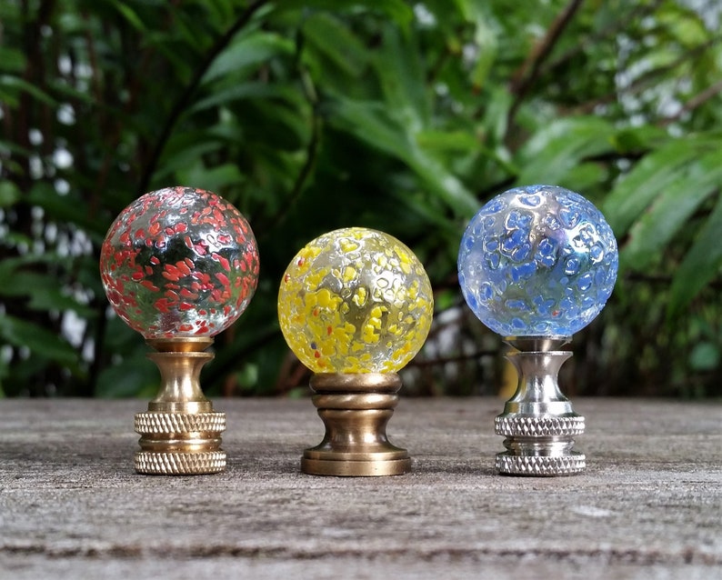 Lamp Finial, Red Yellow or Blue - Etsy