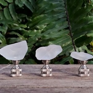 Frosted Lamp Finial, White Sea Glass - Etsy