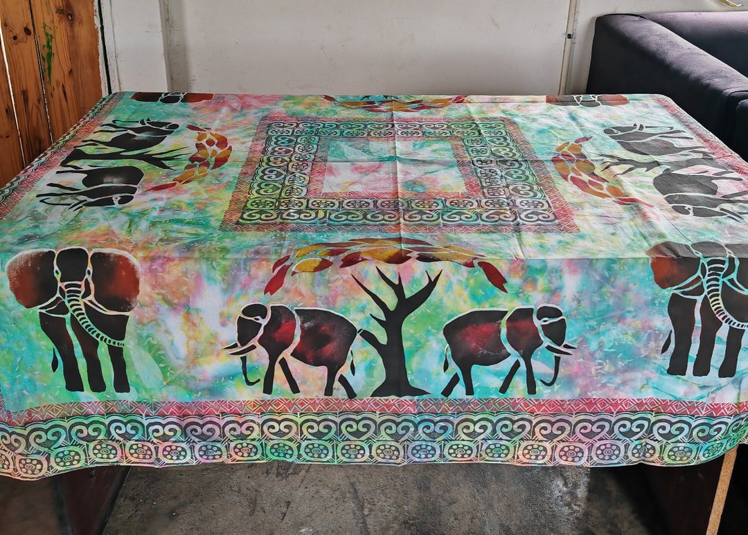 Square Elephant Table Cloth - Etsy