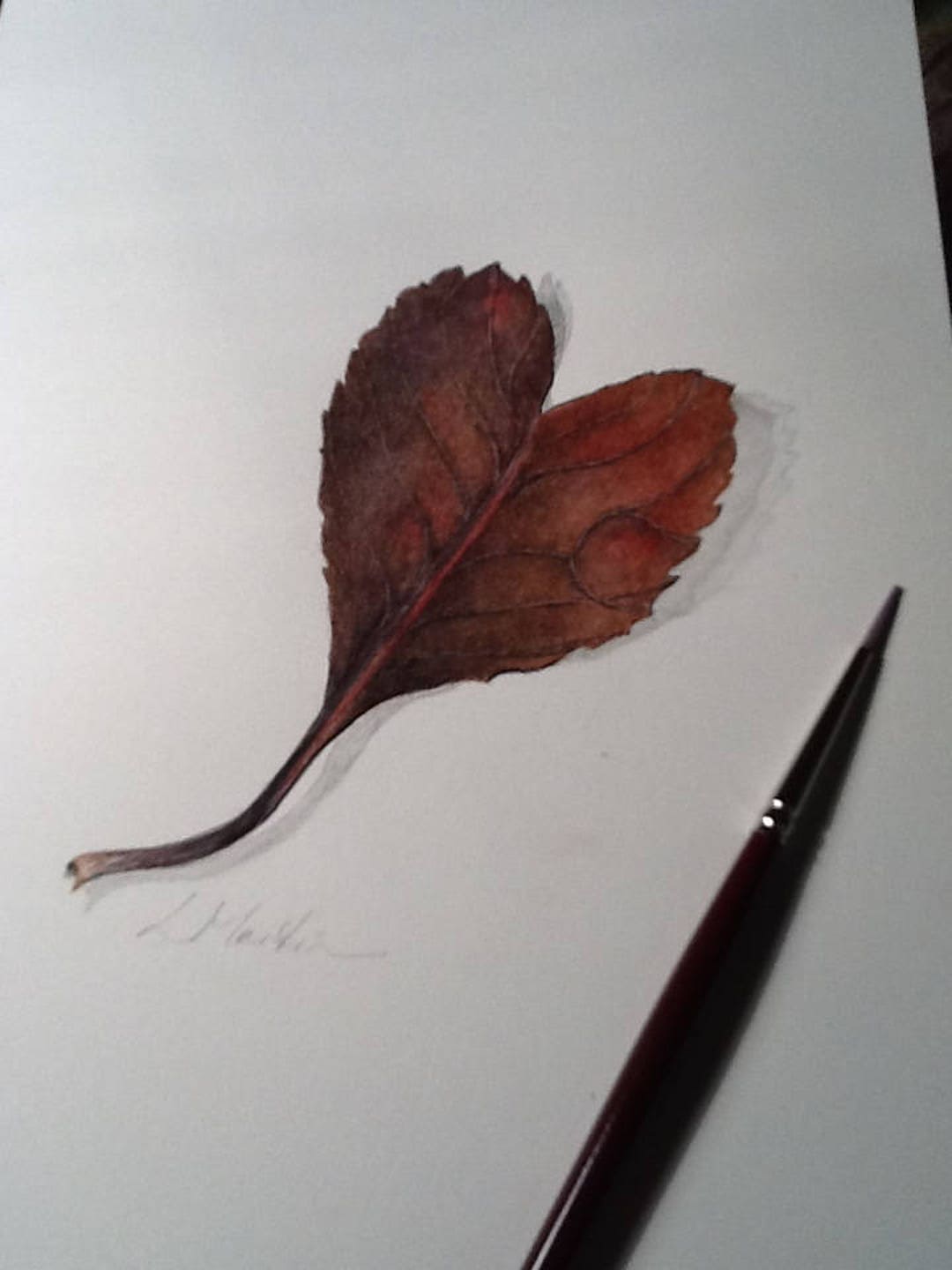 Single Leaf Print From Watercolour Painting - Etsy