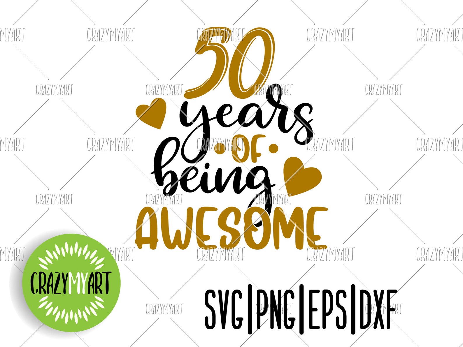 50 Years of Being Awesome Svg Fifty Birthday Svg Hello Fifty | Etsy