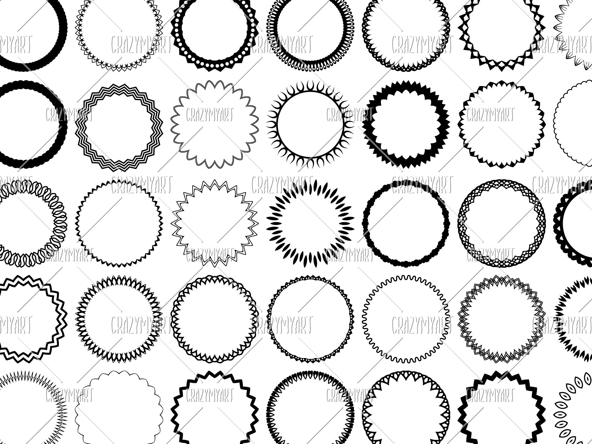 42 Round Frames Svg Circle Border Svg Round Frames Wedding | Etsy Canada