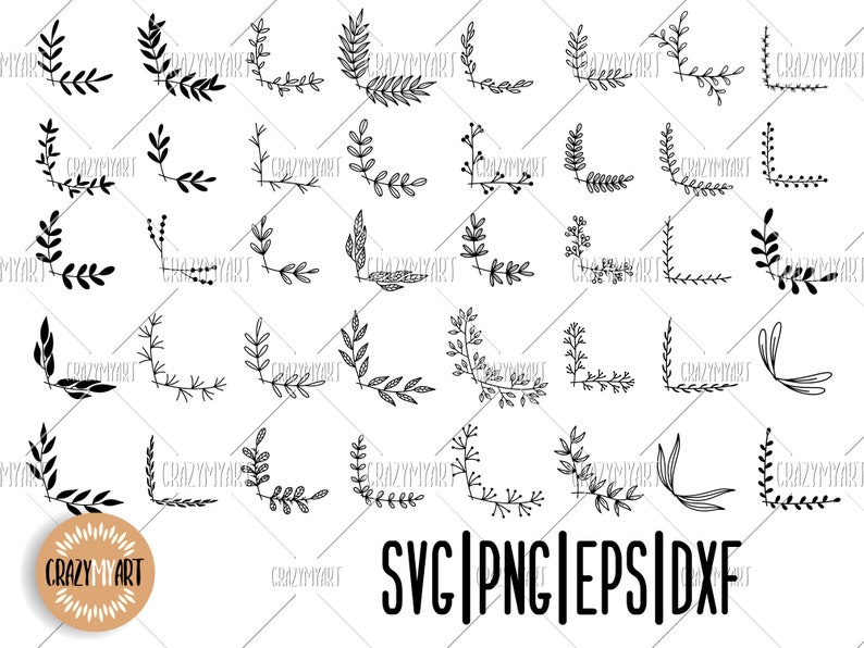 40 Floral corners svg Decorative corners svg Сorners bundle | Etsy