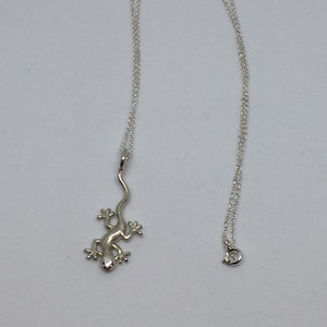 Lizard Necklace in Solid Sterling Silver, Gecko Pendant, Reptile ...