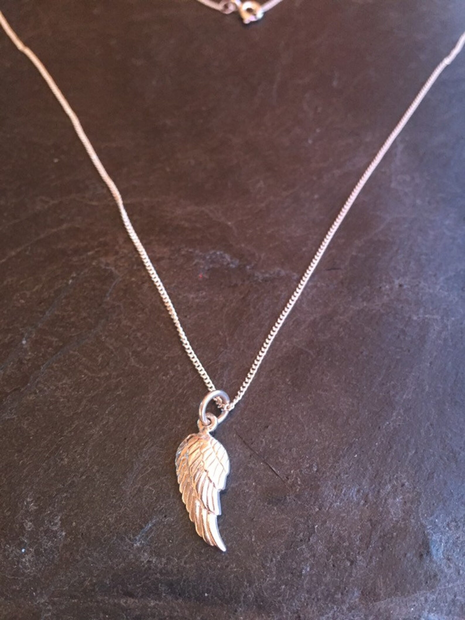 Angelo ala collana in argento 16 catena gourmette con | Etsy