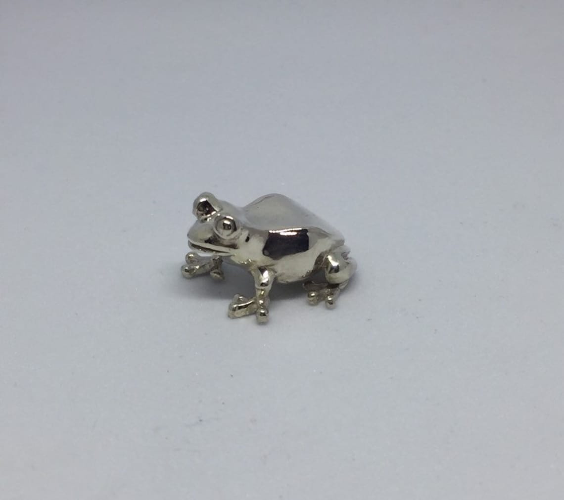 Frog in Sterling Silver Miniature Frog Ornament Hand Crafted | Etsy