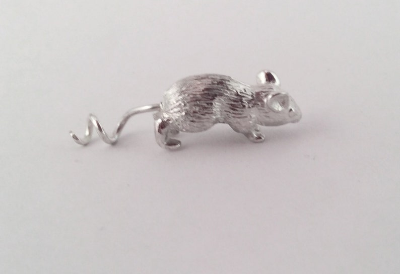 Silver Running Mouse Ornament Silver Mouse miniature which is | Etsy