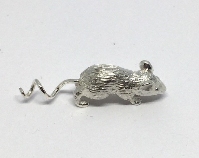 Silver Running Mouse Ornament, Silver Mouse Miniature Which is Handmade ...