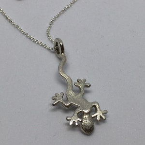 Lizard Necklace in Solid Sterling Silver, Gecko Pendant, Reptile ...