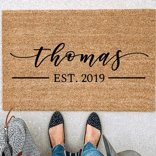Custom Doormat Welcome Mat Last Name Doormat Housewarming | Etsy