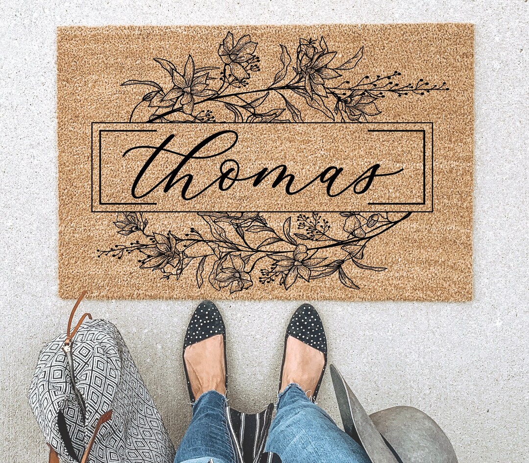 Housewarming Gift, Wedding Gift, Custom Doormat, Last Name Welcome Mat ...