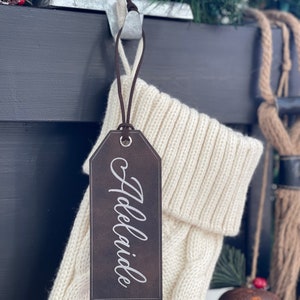 Christmas Stocking Tags, Stocking Name Tags, Leather Name Tags ...
