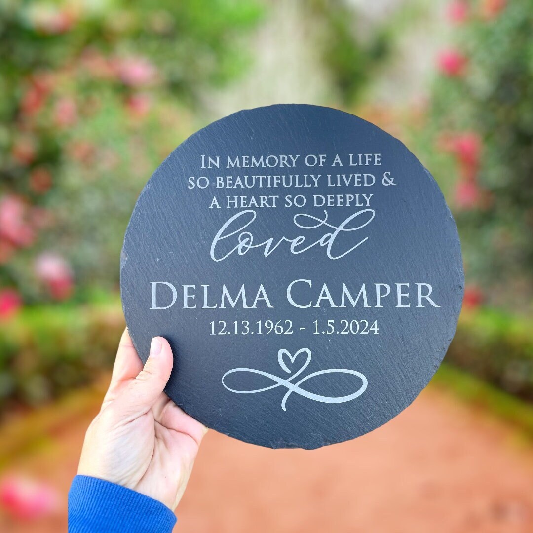 Personalized Slate Memorial Stone: Engraved Garden Plaque - Etsy