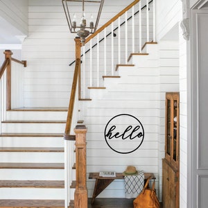 Hello Sign, Farmhouse Style Sign, Fixer Upper Style Sign, Round Hello ...
