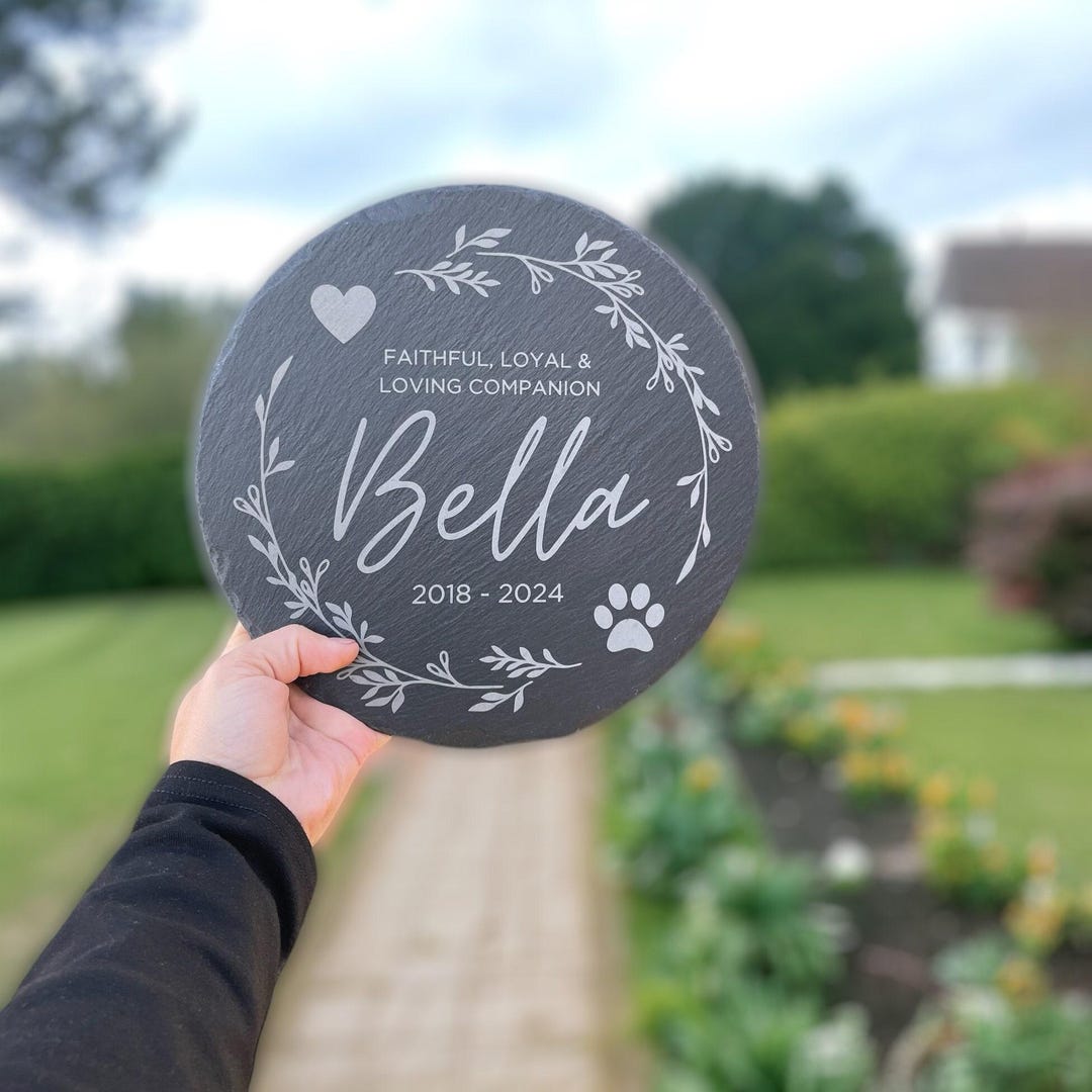 Personalized Slate Dog Memorial Stone: Engraved Pet Remembrance Gift - Etsy