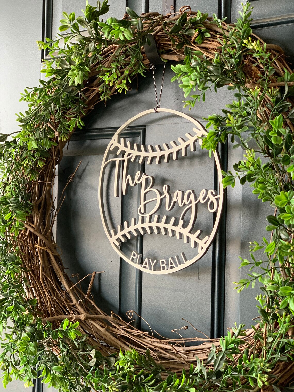 Baseball Family Sign Baseball Sign Wreath Ornament Wreath - Etsy