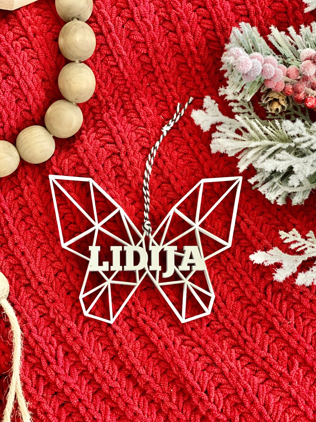 Butterfly Christmas Ornament, Customized Butterfly Ornament ...