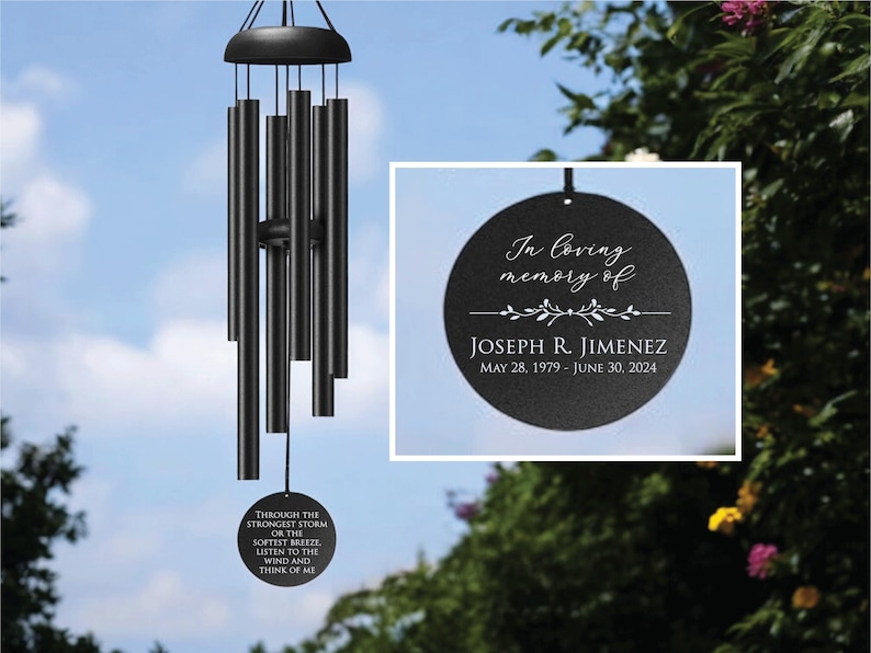 Personalized Memorial Wind Chimes: Engraved Sympathy Gift - Etsy