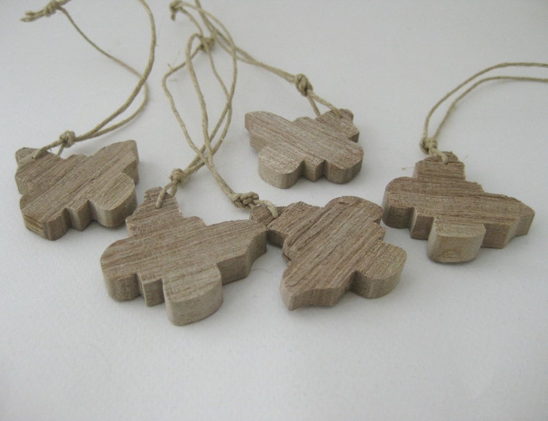 1 Set of 5 Wooden Butterfly Ornaments / Rustic Natural and - Etsy
