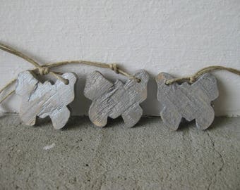 1 Set of 5 Wooden Butterfly Ornaments / Rustic Natural and - Etsy