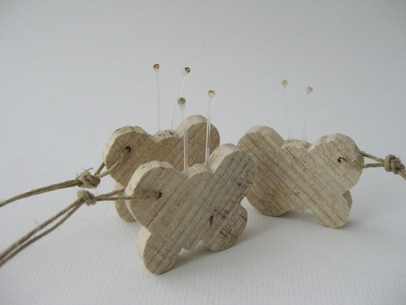 1 Set of 5 Wooden Butterfly Ornaments / Rustic Ornaments / - Etsy