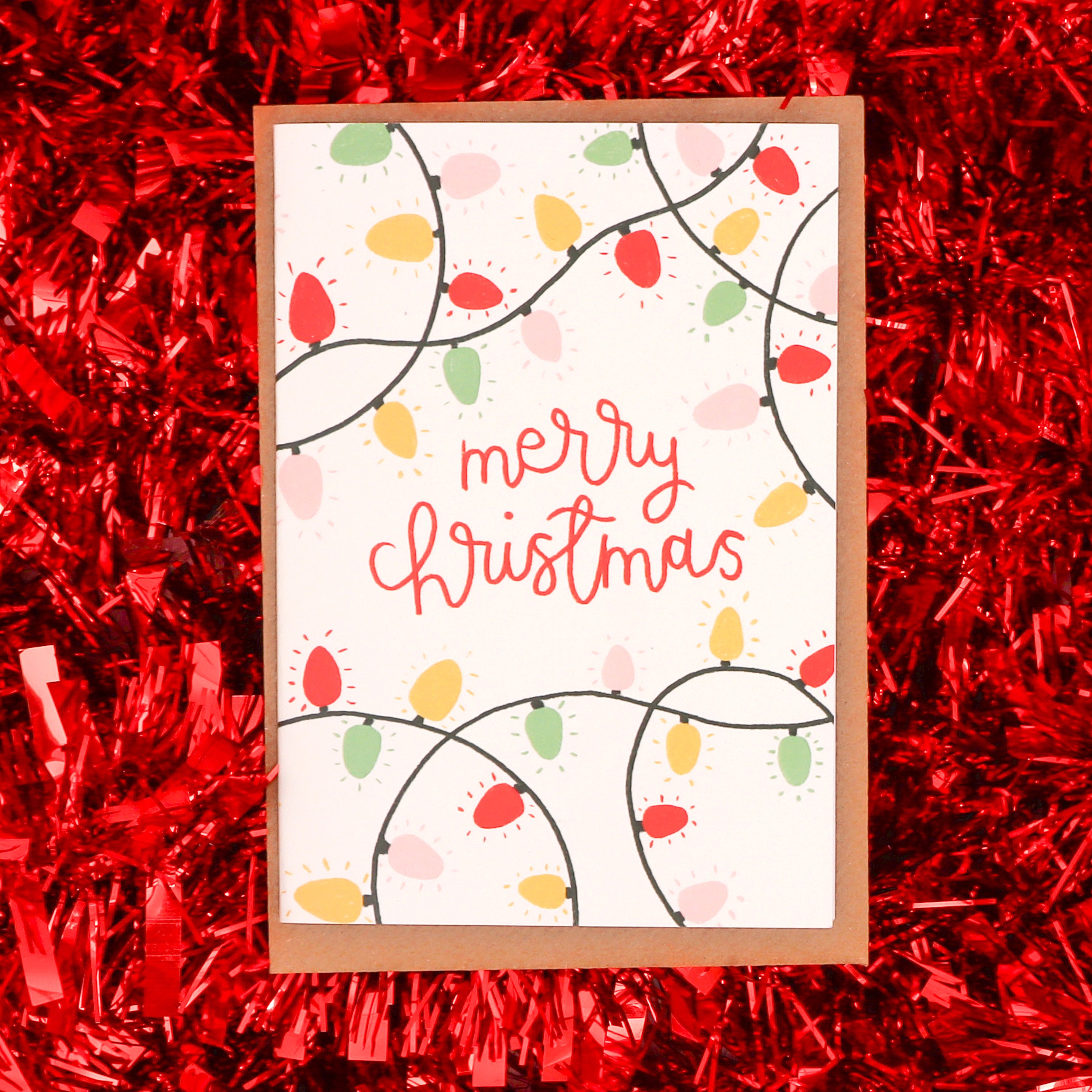 Merry Christmas Lights - Greeting Card - Etsy