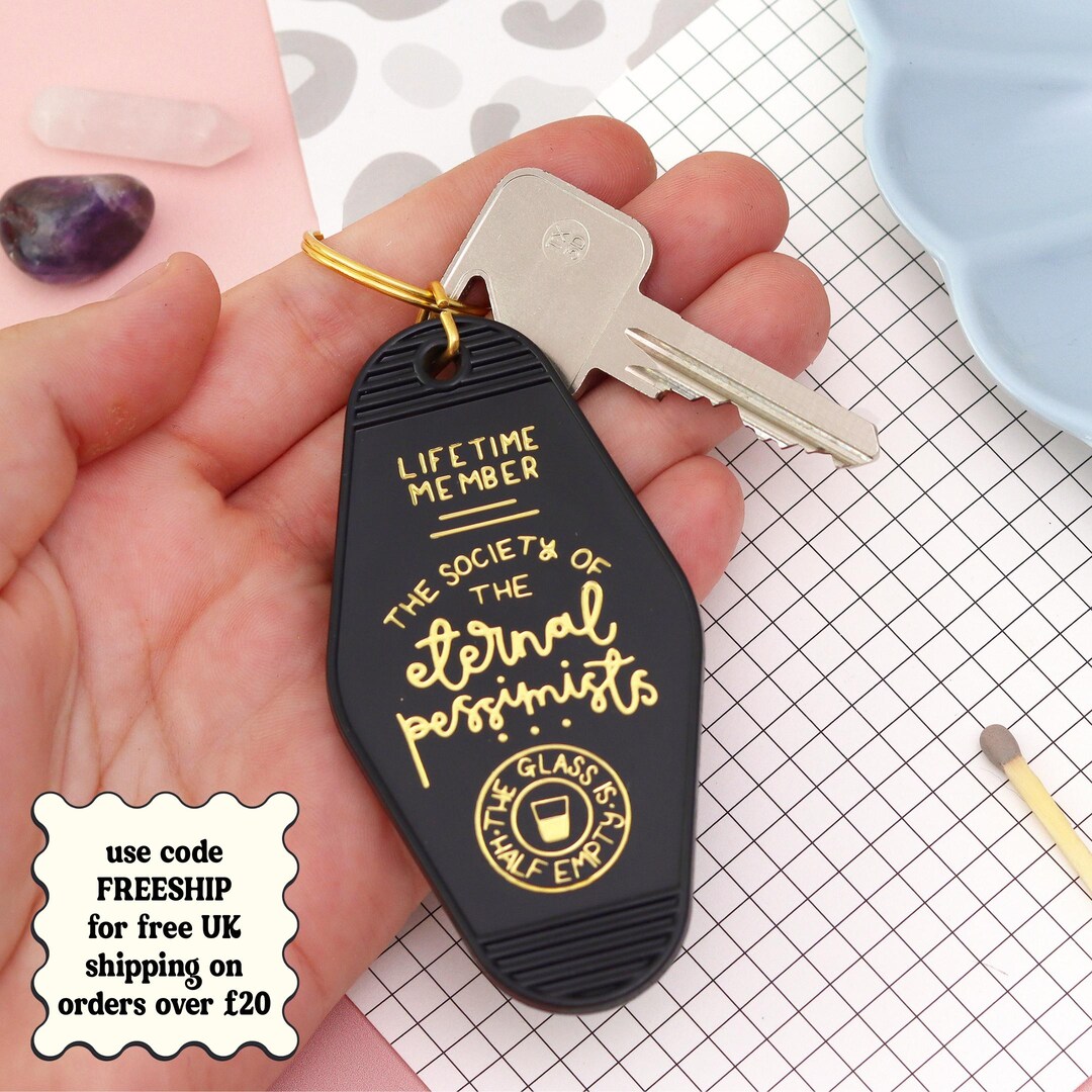 The Society of the Eternal Pessimist - Motel Style Keychain - Black - Etsy