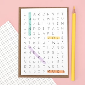 Thank You Very Much - Word Search - Greeting Card - Etsy