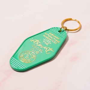 The Introvert Social Club - Motel Keychain - Green - Etsy