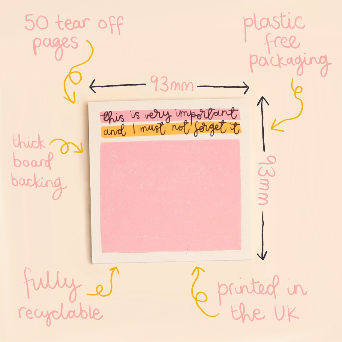 Memo Pad - This is Very Important - Square Notepad - Etsy