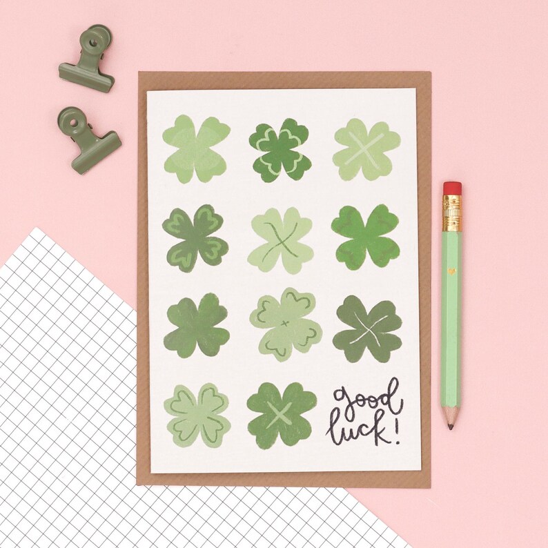 Good Luck Card - Exams / Driving Test / New Job - Greeting Card - Etsy
