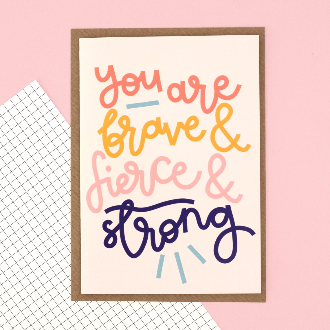 You Are Brave and Fierce and Strong Greeting Card - Etsy UK