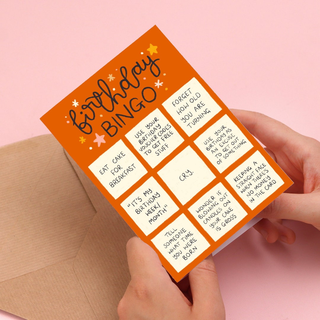 Birthday Bingo - Greeting Card - Etsy
