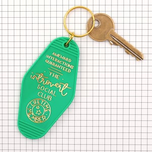 The Introvert Social Club - Motel Keychain - Green - Etsy
