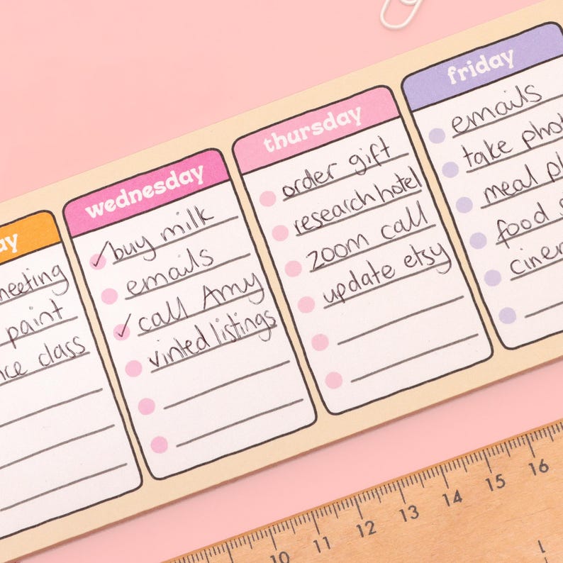 Days of the Week Keyboard Weekly Planner - Etsy