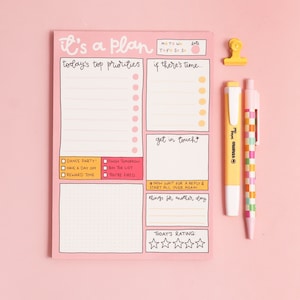 A5 Notepad - Daily Planner - It's A Plan - Etsy