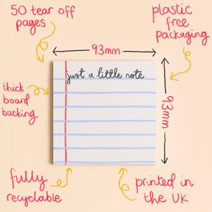 Just a Little Note - Memo Pad - Stationery - Etsy