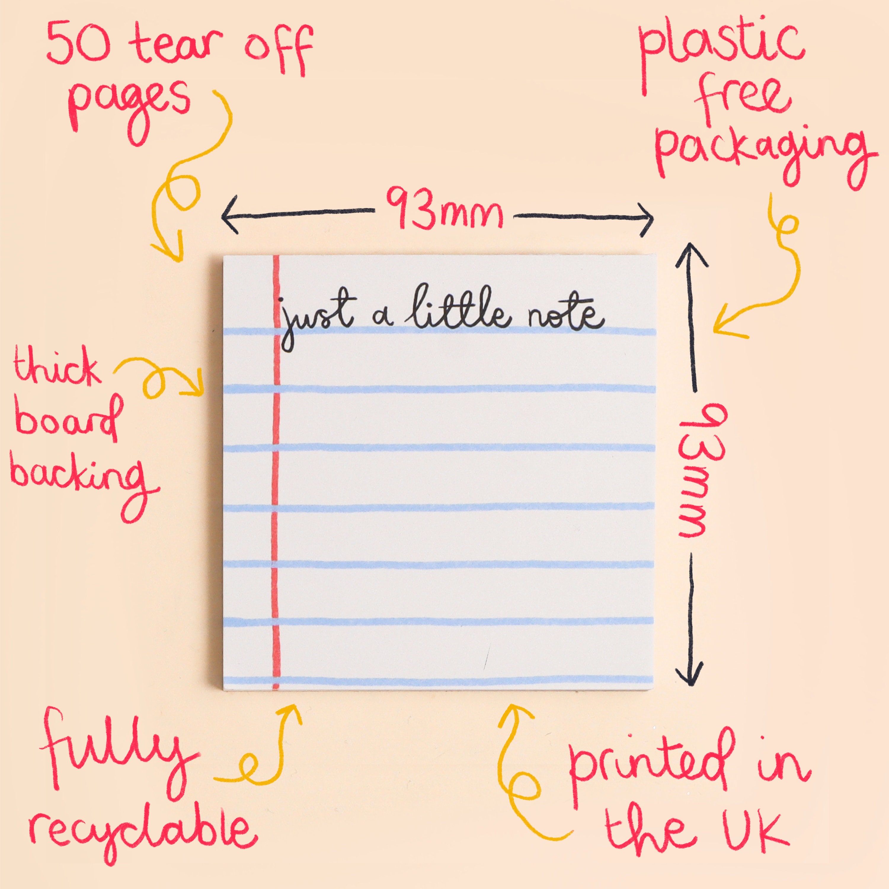 Just a Little Note - Memo Pad - Stationery - Etsy